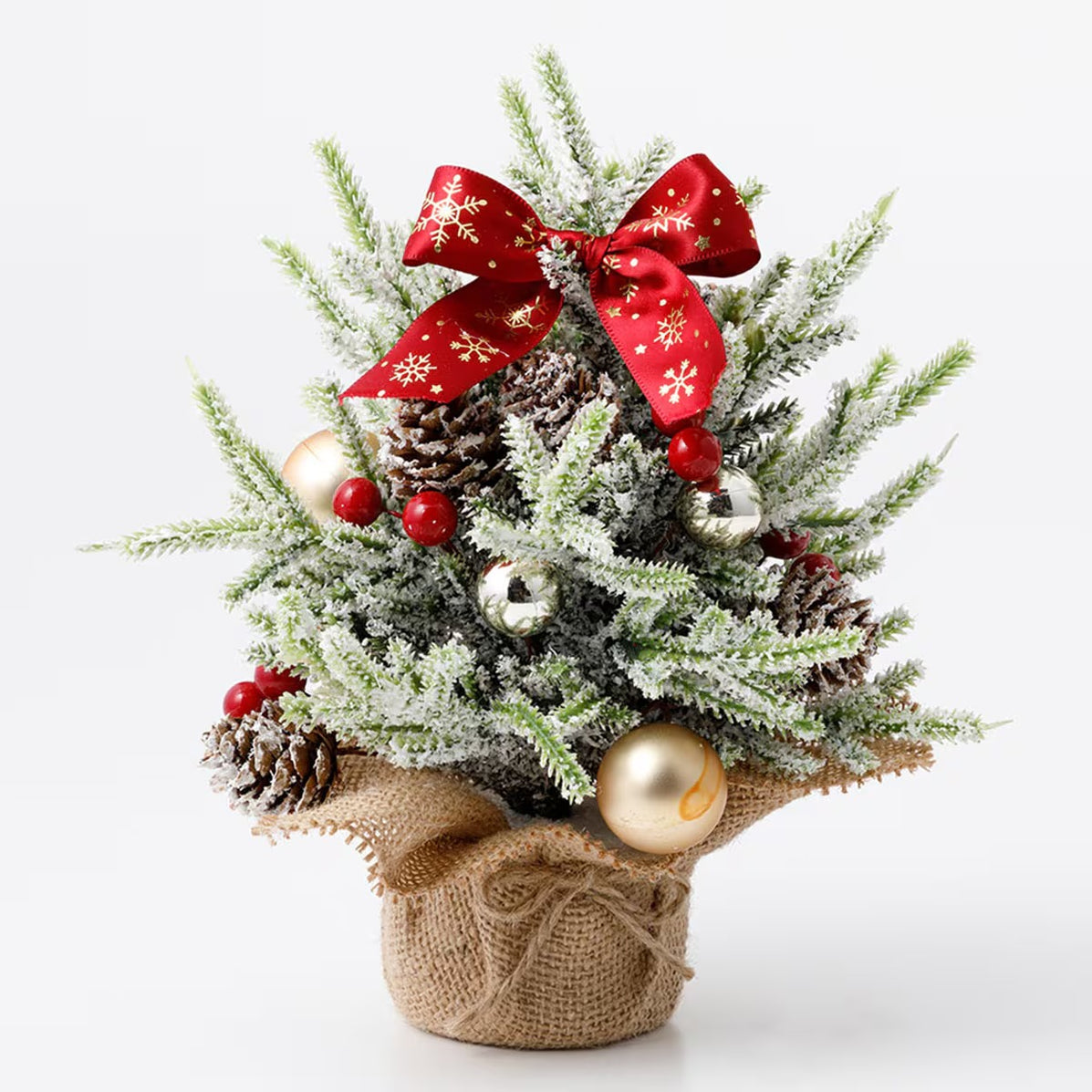 CHRISTMAS ORNAMENT MINI TREE SET RED N3LC