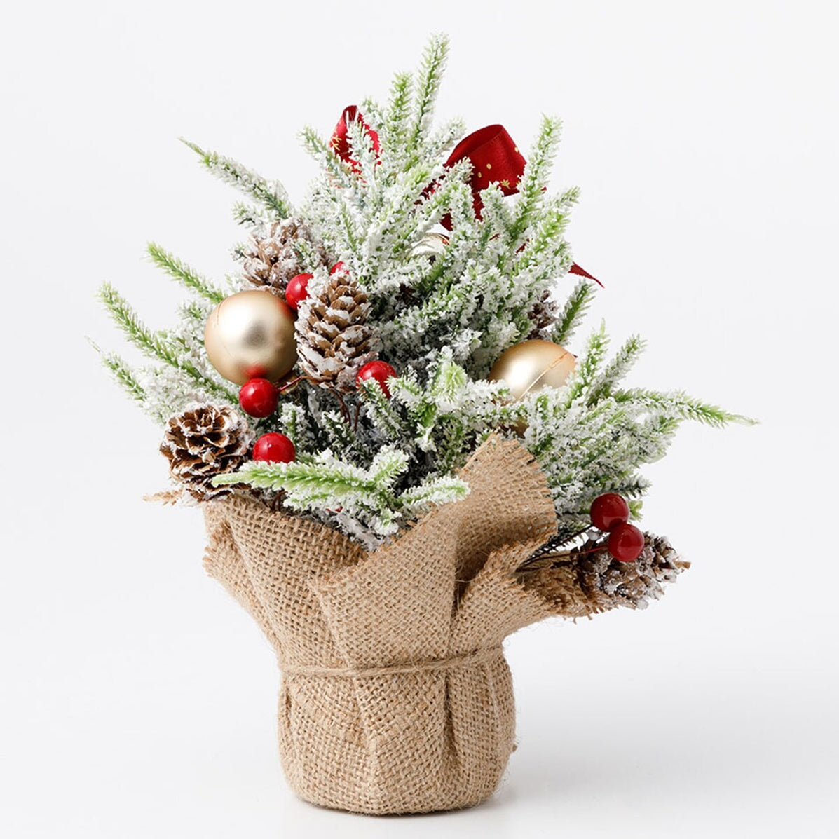 CHRISTMAS ORNAMENT MINI TREE SET RED N3LC