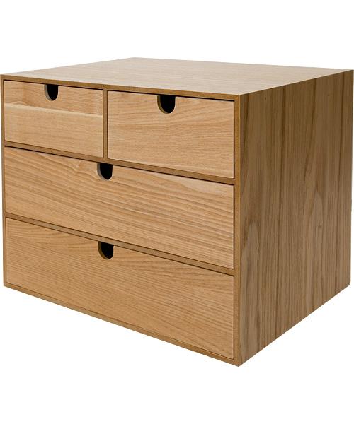 STORAGE BOX NATURAL WOOD 3TIER NA