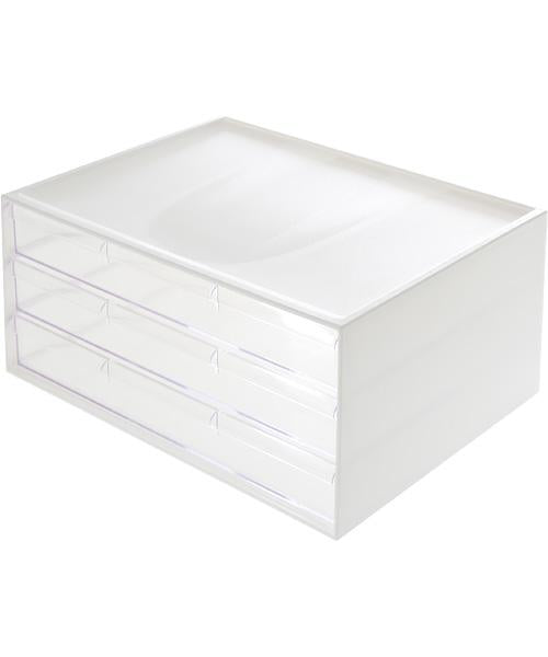 LETTER DRAWER WIDE 3TIER WH/CL